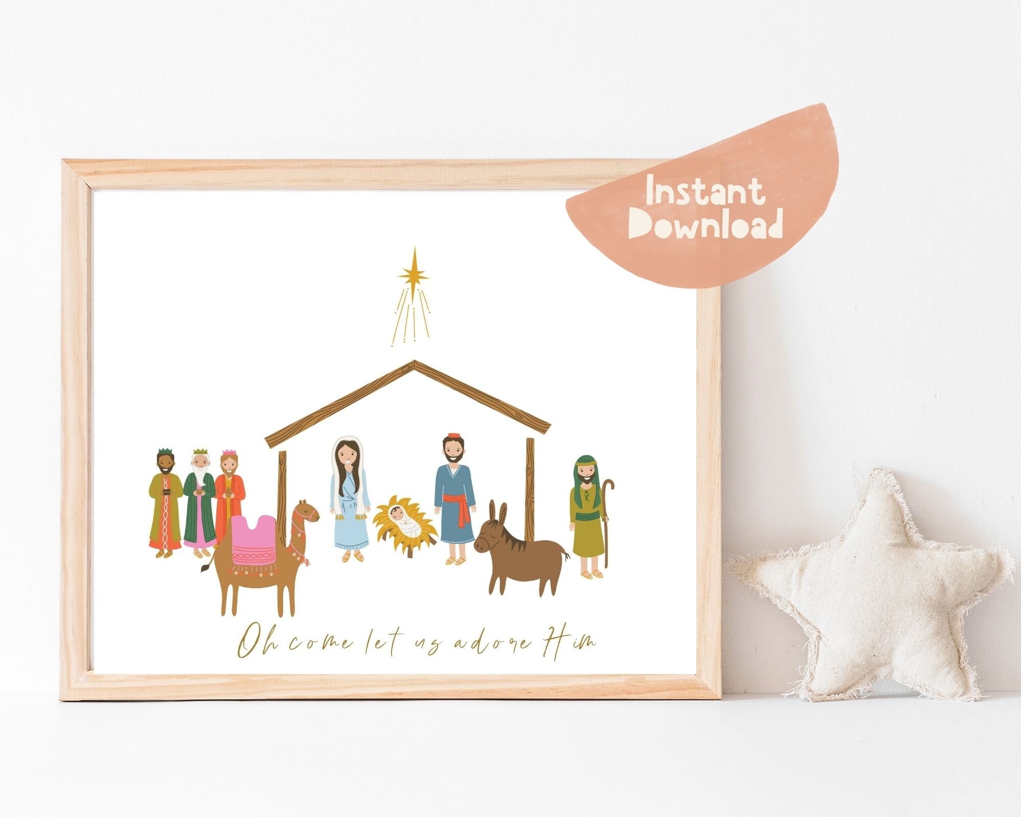 Nativity Print Christmas Art Bible Verse Christmas - Etsy