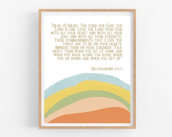 Bible Verse Printable Deuteronomy 6:4-7 Scripture Wall Art - Etsy