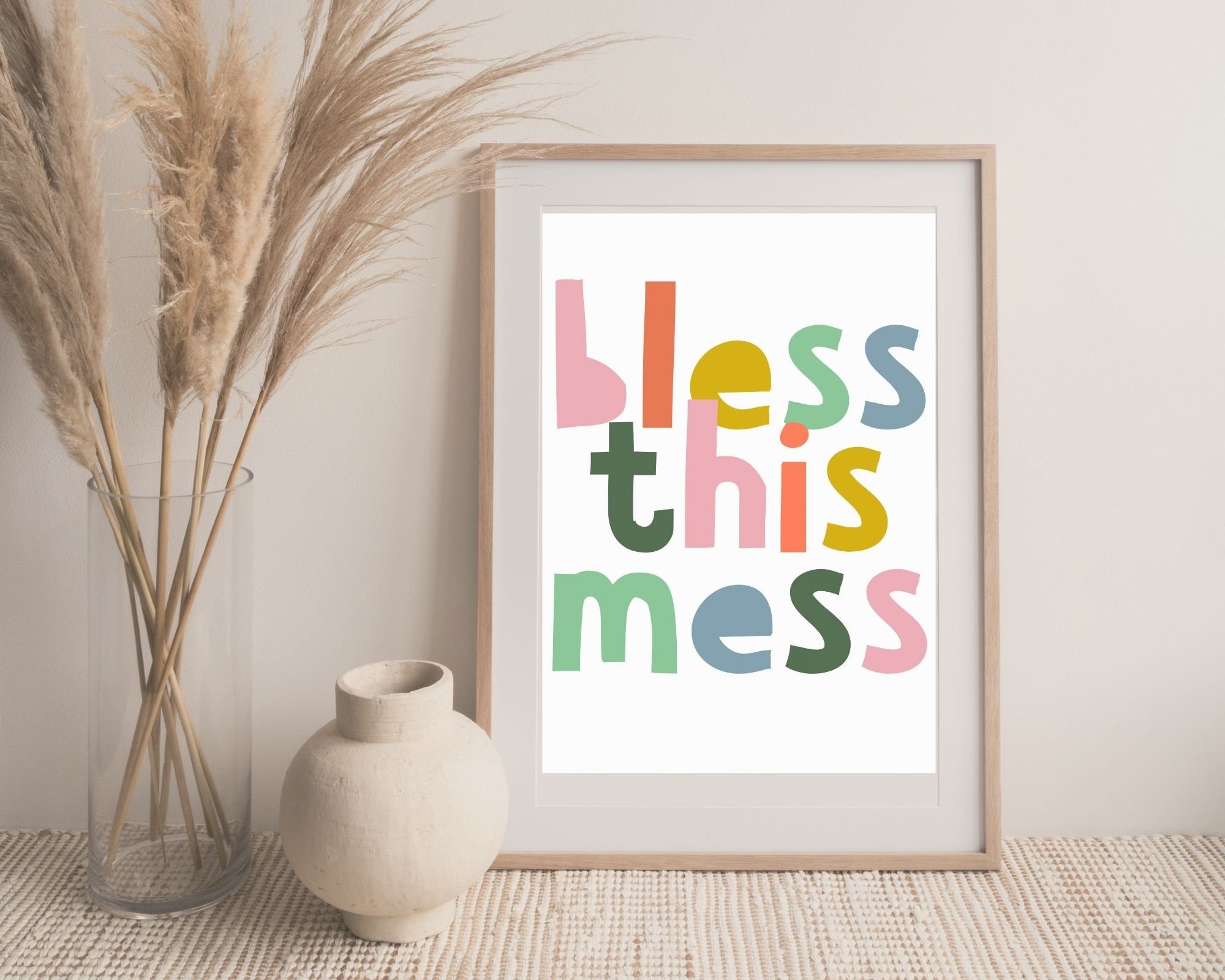 Bless This Mess Christian Nursery Printable Gift Kids | Etsy