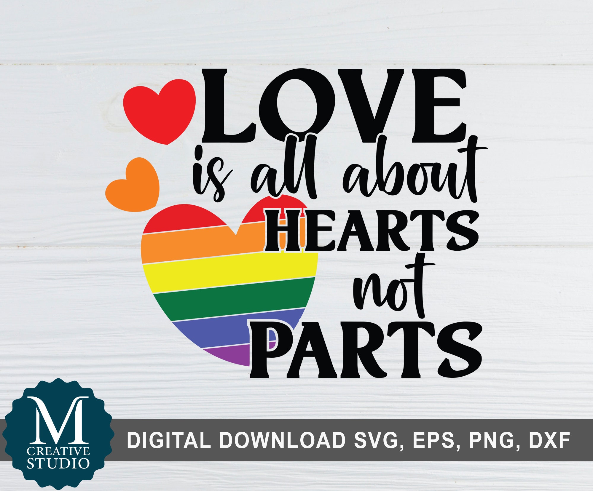 Love is all about hearts not parts Svg Eps Png Dxf Pride | Etsy