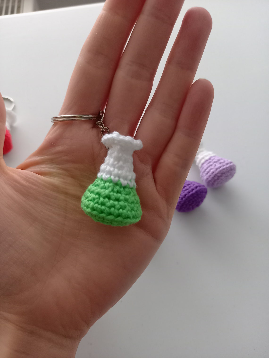 Crochet Conical Flask/science Keychain - Made to Order - Etsy UK