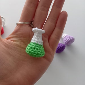 Crochet Conical Flask/science Keychain - Made to Order - Etsy UK