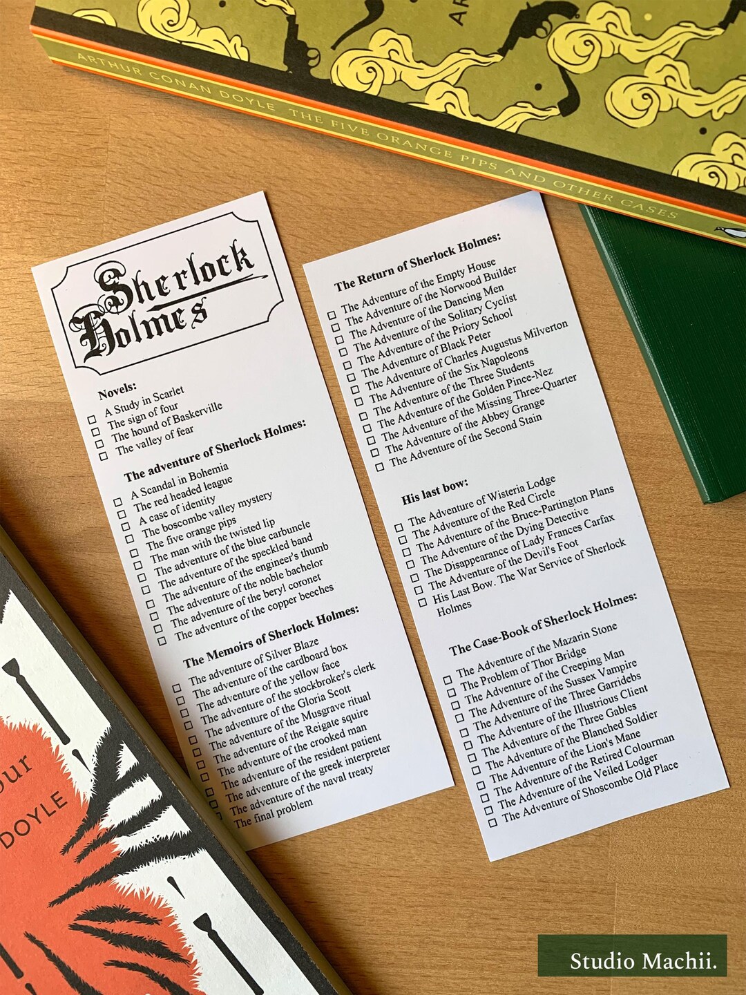 Sherlock Holmes Book Check-off Bookmark - Etsy