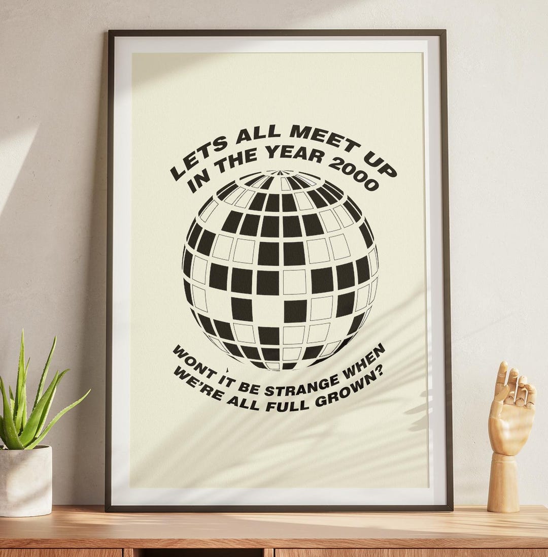 DISCO 2000 PULP Wall Art 90s Poster Disco 2000 Lyrics With Mirrorball ...