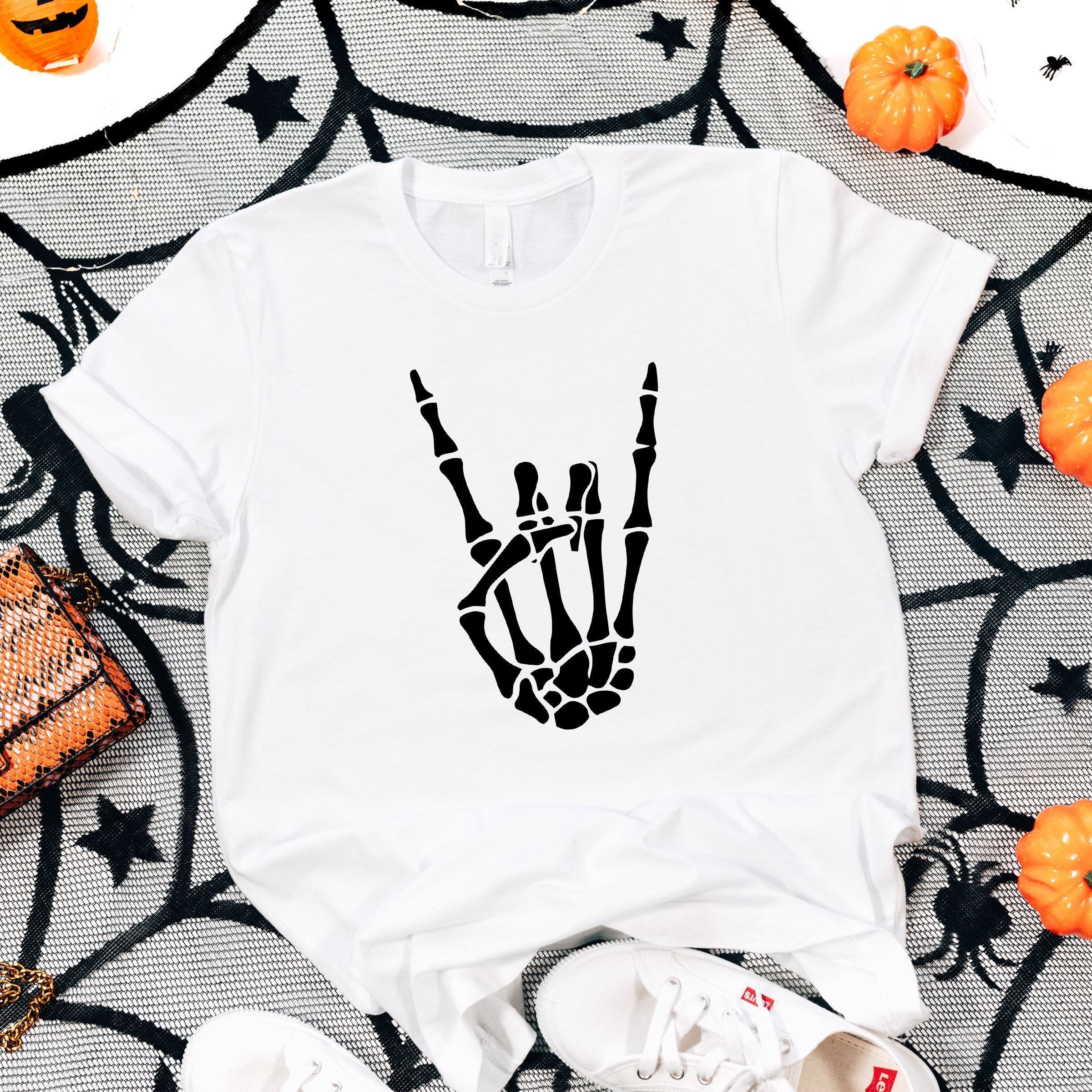 Heavy Metal Hand Sign Shirt, Skeleton Metal Fingers Shirt sold by Tring ...