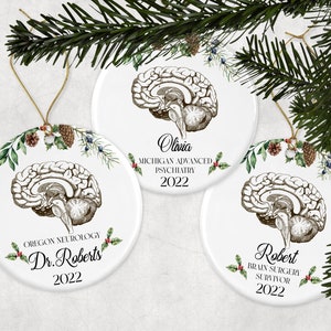 Custom Brain Christmas Porcelain Ornaments,brain Anatomy Ornament ...