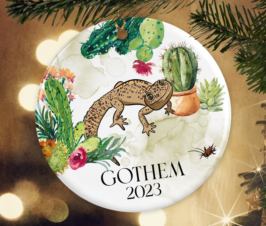 Custom Cute Gecko Ornament, Gecko Gifts, Lizard Christmas, Leopard ...