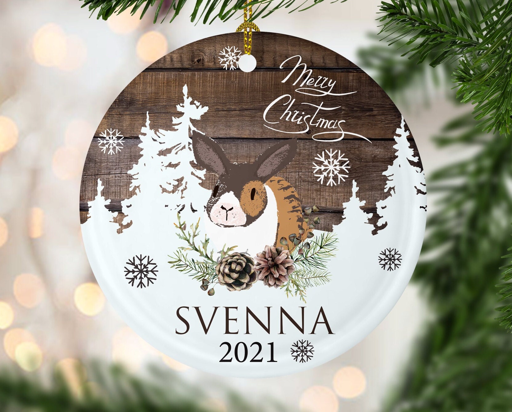 Custom Rabbit Ornament Personalized Bunny Gift Bunny - Etsy