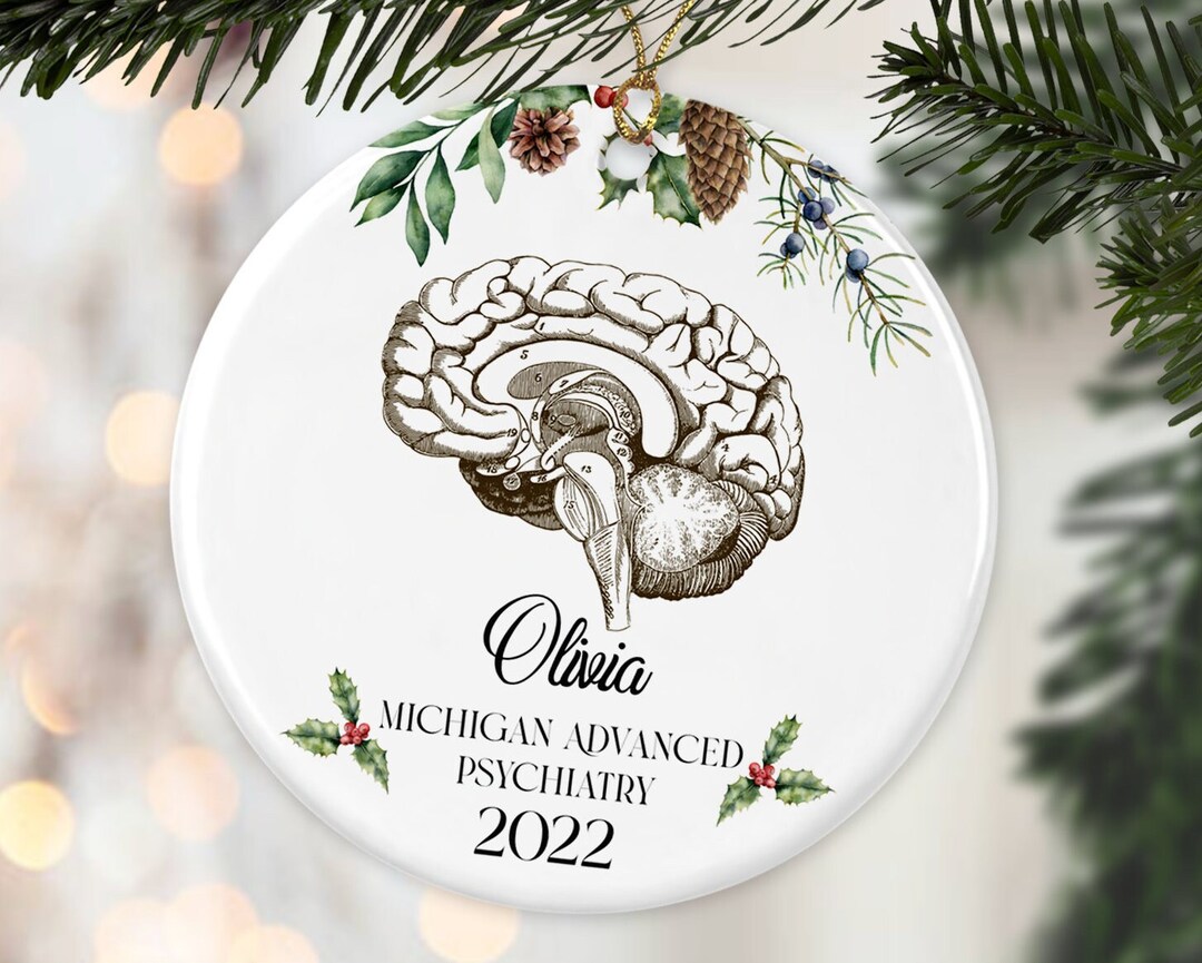 Custom Brain Christmas Porcelain Ornaments,brain Anatomy Ornament ...