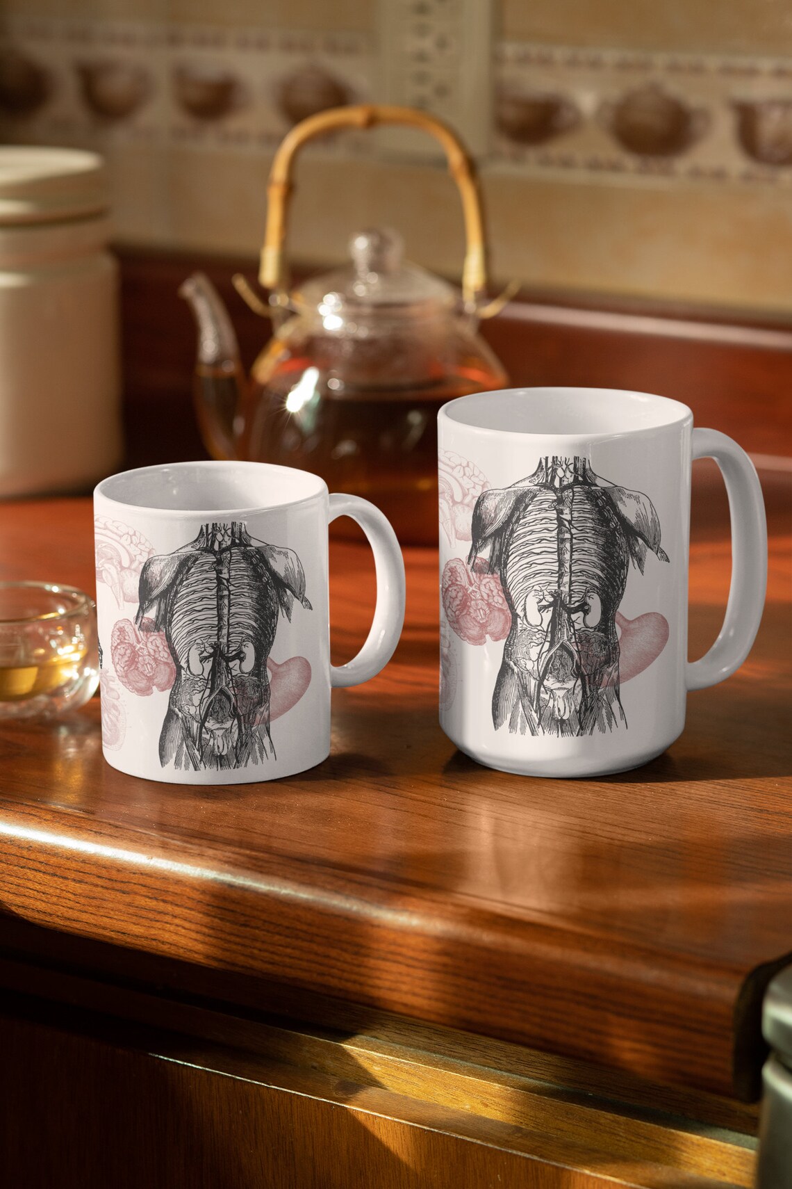 Bones and Internal Organs, Human Anatomy Gothic Ceramic Mug,nephrology ...