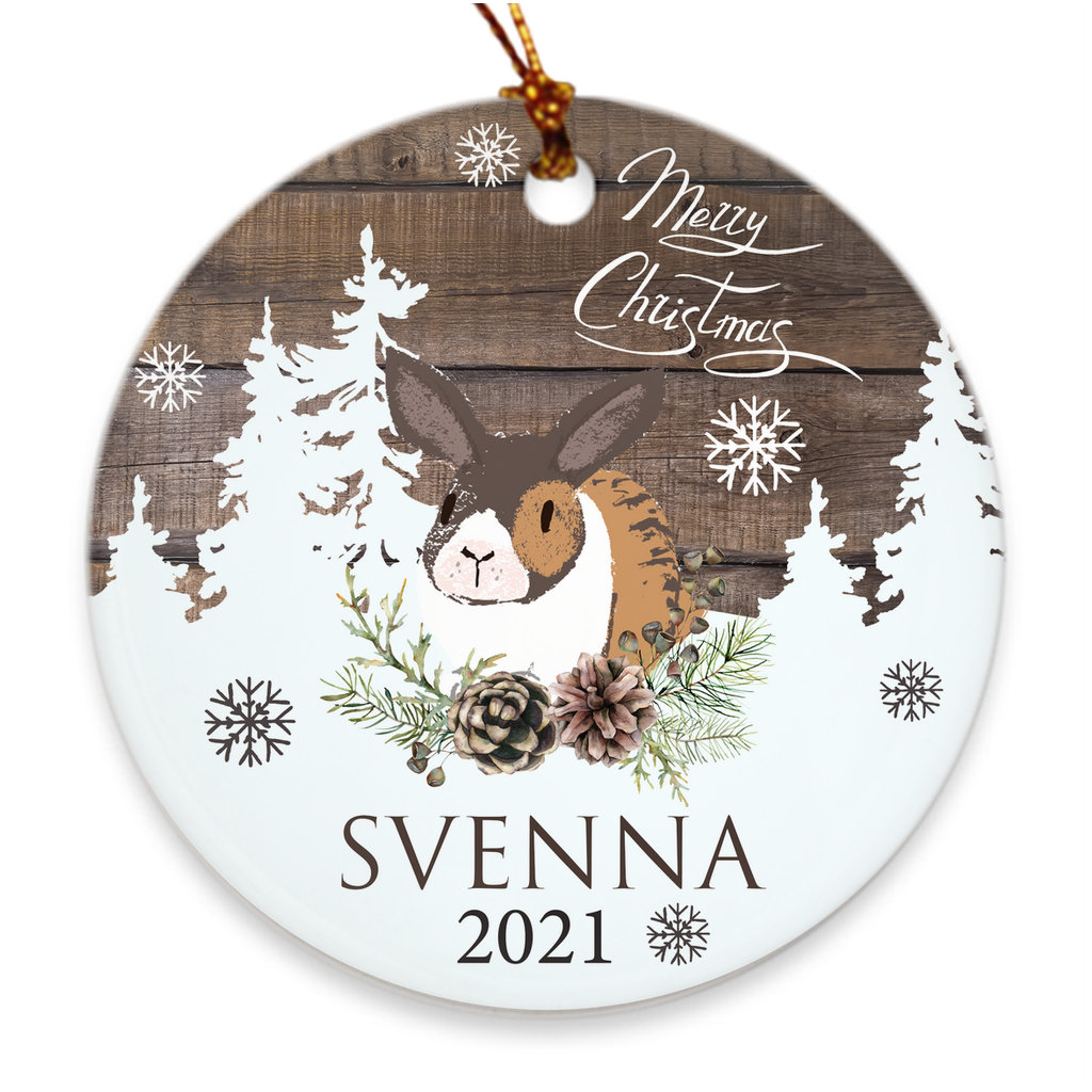 Custom Rabbit Ornament, Personalized Bunny Gift, Bunny Christmas, Gift ...