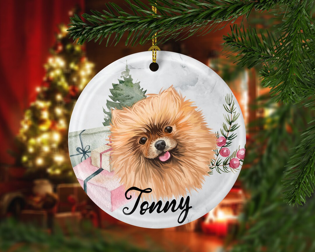 Custom Pomeranian Porcelain Ornaments, Personalized Pomeranian Dog ...