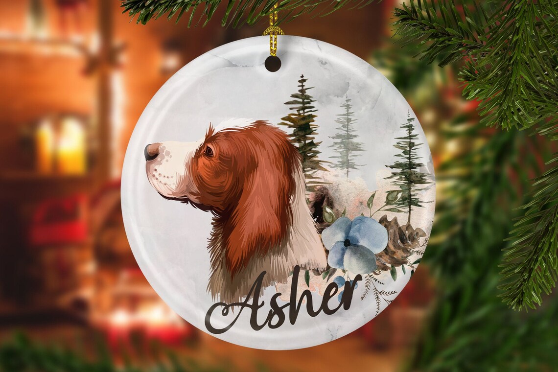 Personalized Welsh Springer Spaniel Christmas Ceramic | Etsy