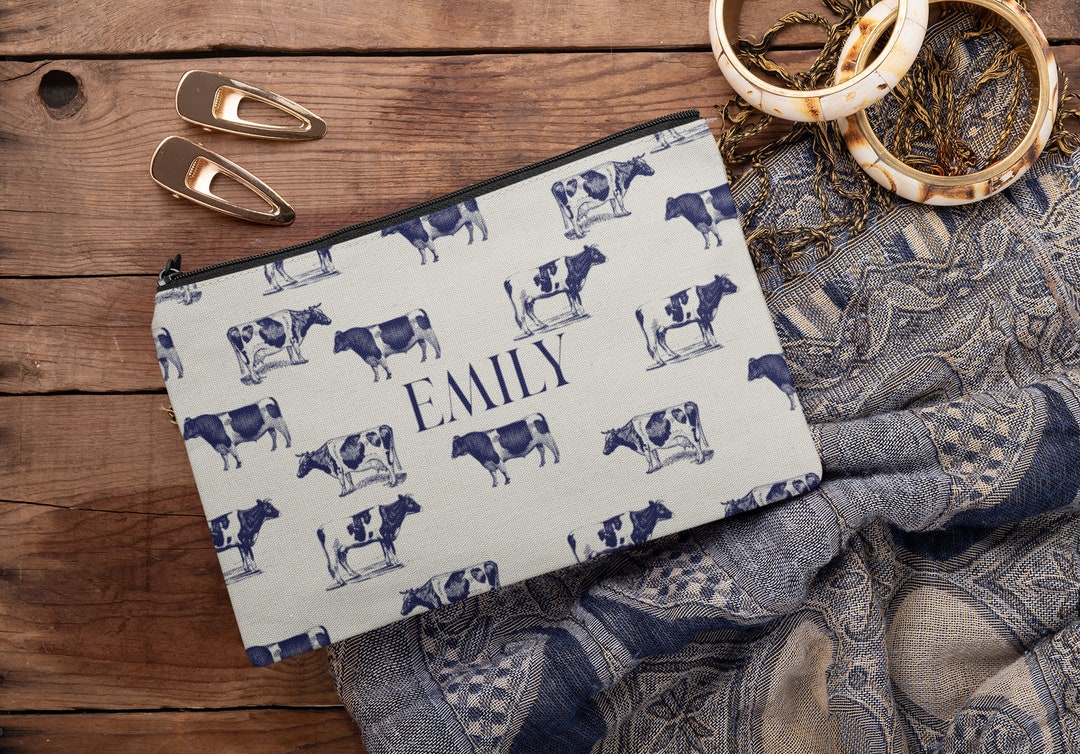 Custom Name Dairy Cow Accessory Pouches, Personalized Farm Animals ...