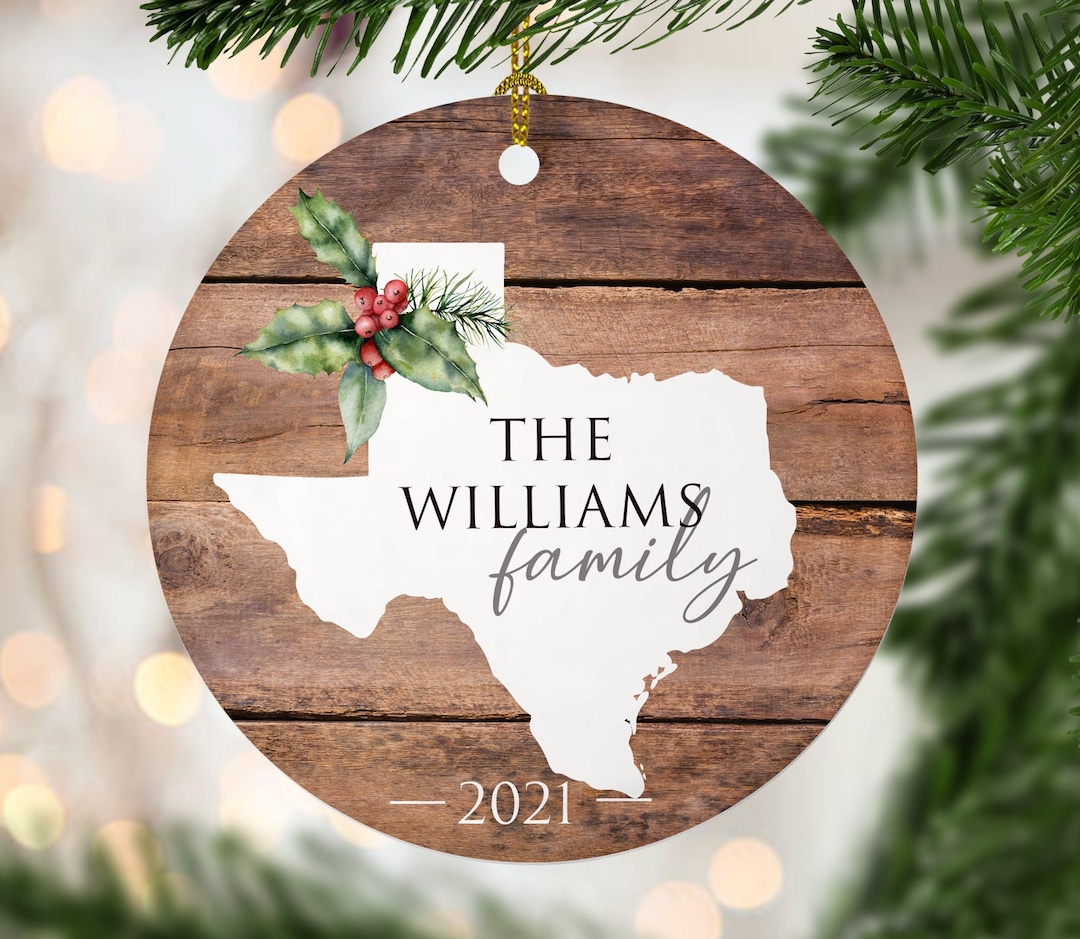 Custom Texas State Christmas Porcelain Ornaments - Etsy