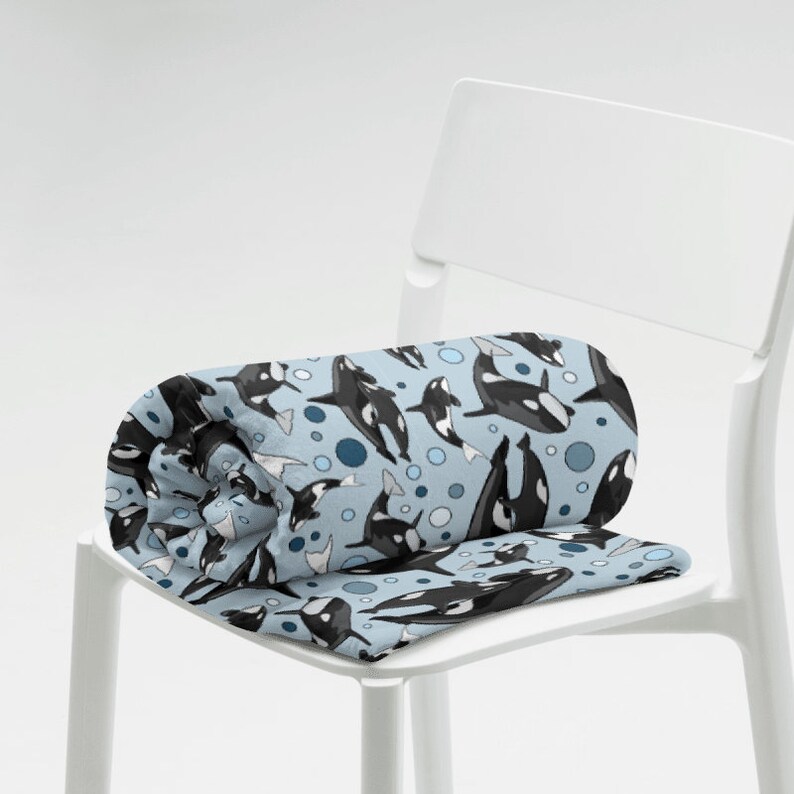 Orca Throw Blanket, Orcinus Orca, Killer Whale, Dolphin, Whale Blanket ...