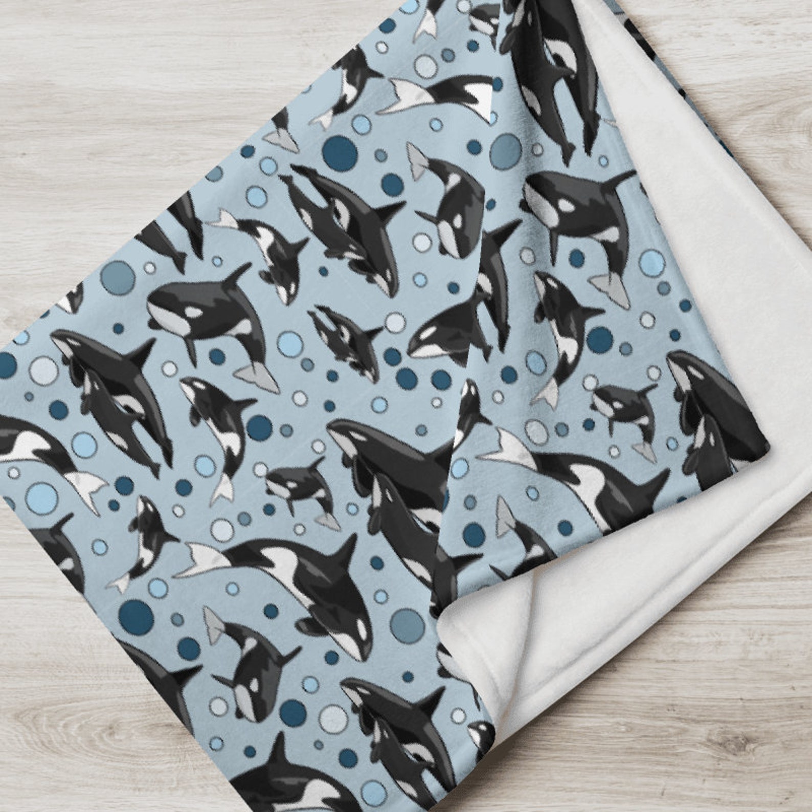 Orca Throw Blanket, Orcinus Orca, Killer Whale, Dolphin, Whale Blanket ...