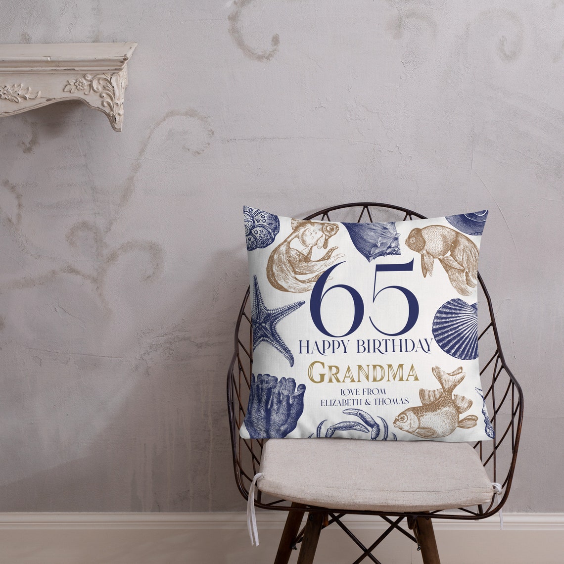 Custom 60th Birthday Pillow, Name Cushion,birthday Gift for Her,coastal ...