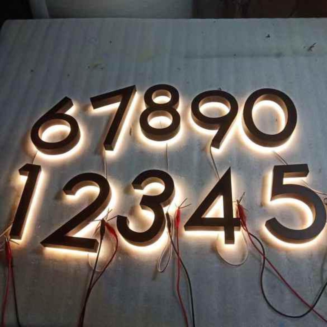 LED House Numbers, Illuminated Address Number Sign, Backlit Garage ...