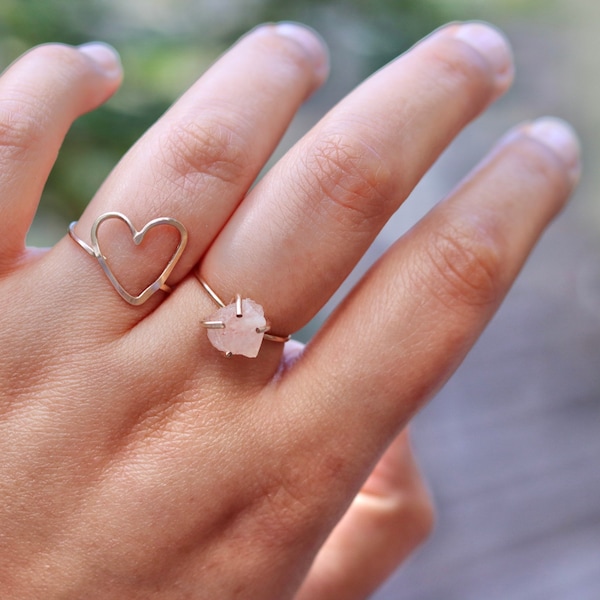 Open Heart Ring - Etsy