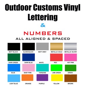 Custom Personalised Vinyl Lettering Decal - Sticker Outdoor Use on Car ...