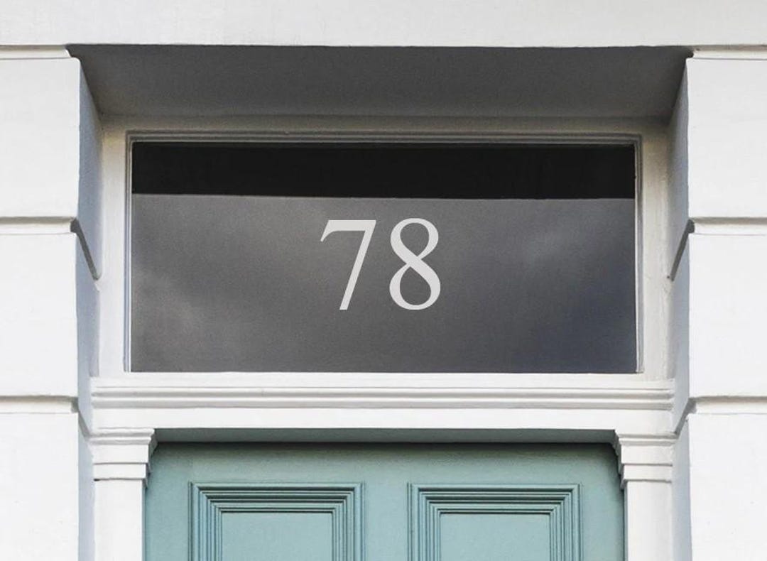 Frosted Glass Door Numbers: Modern Vinyl Decal - Etsy UK