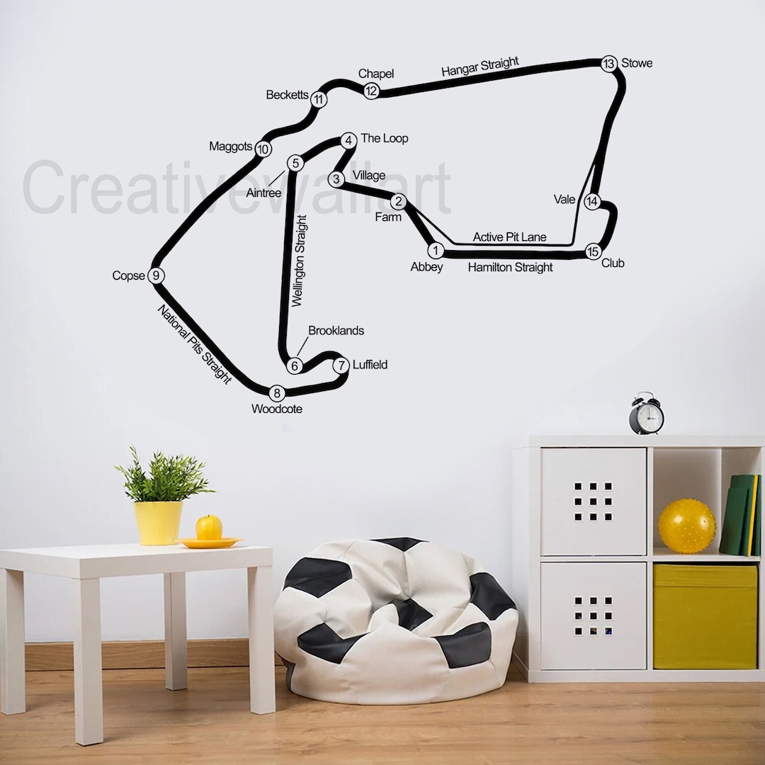 Silverstone Formula 1 Racing Track Wall Sticker - F1 Circuit Vinyl ...