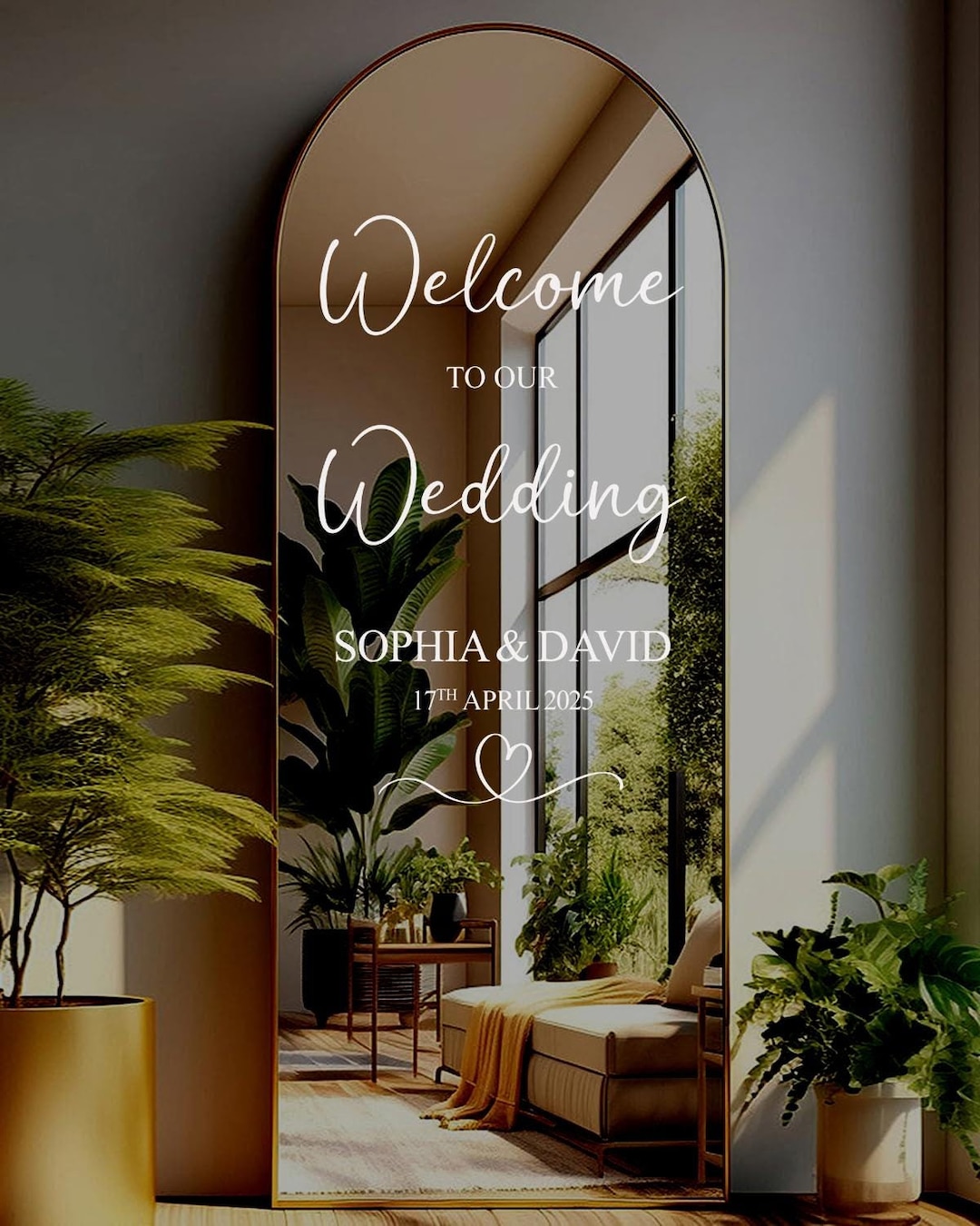 Personalized Wedding Mirror Decal: Welcome Sign Sticker W3 - Etsy