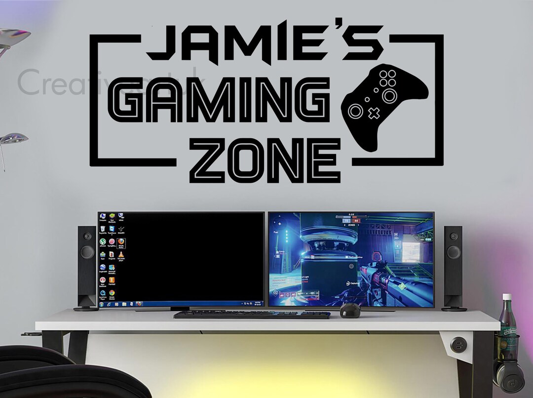 Gaming Zone Personalised Wall Stickers Gamer Wall Decal Gamer Home ...