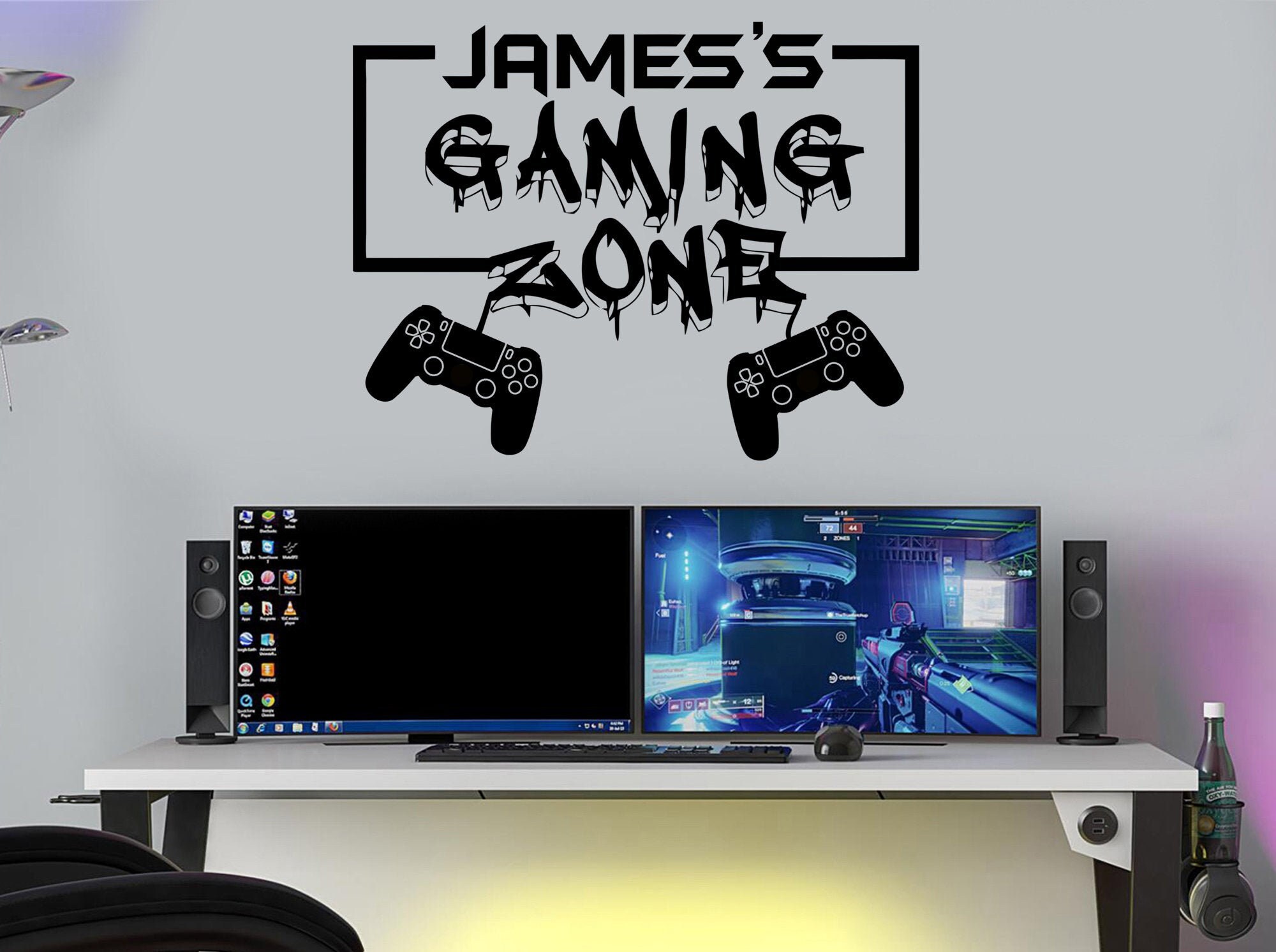 Gaming Zone Personalised Wall Stickers Gamer Wall Decal Gamer - Etsy UK