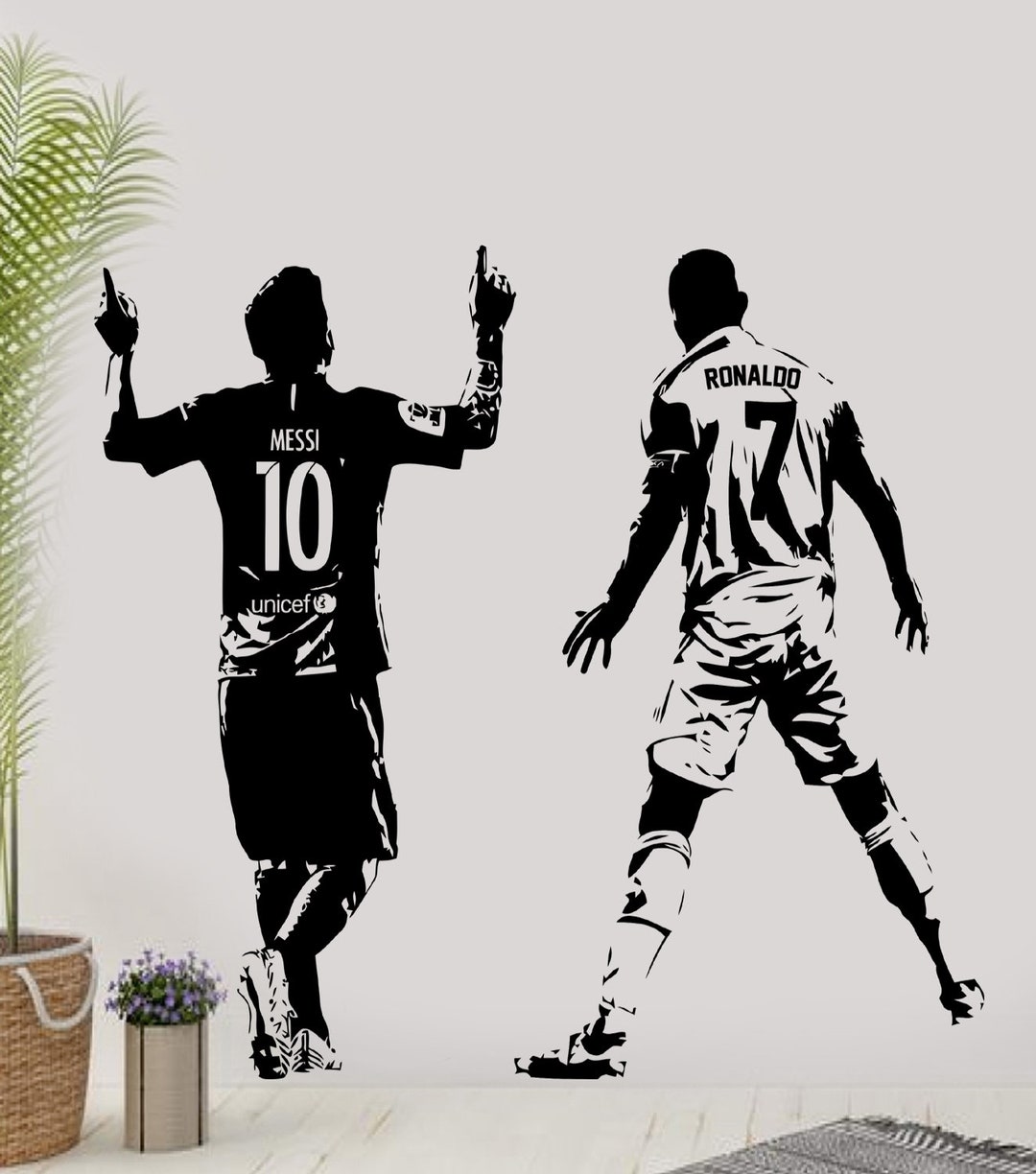 Ronaldo & Messi Football Legends Vinyl Wall Decal: Soccer Home Decor - Etsy