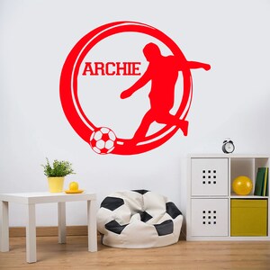 Personalised Football Player Wall Sticker Home Decor Personalized ...