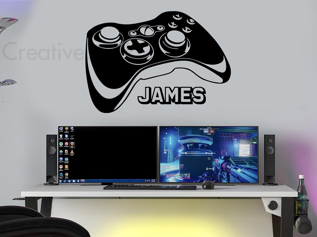 Personalized Gaming Controller XB Wall Decal - Custom Gamer Room Decor ...