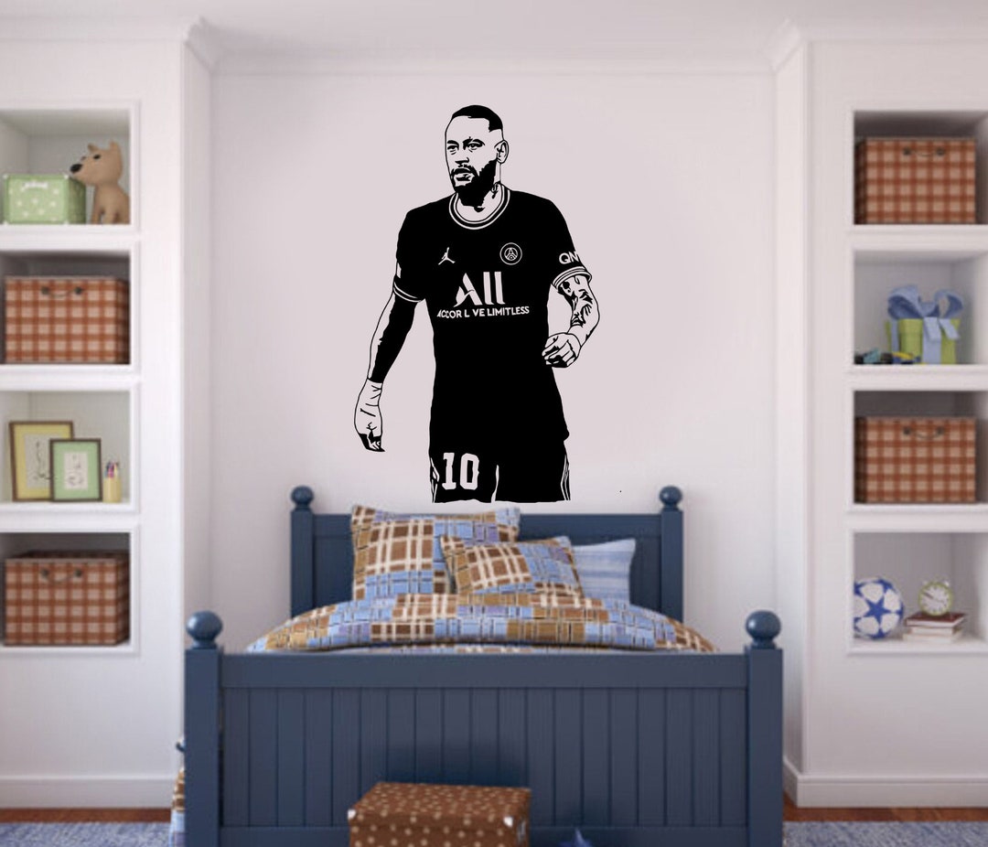 Neymar Jr. Footballer Wall Sticker Life-size Peel and Stick Decal ...