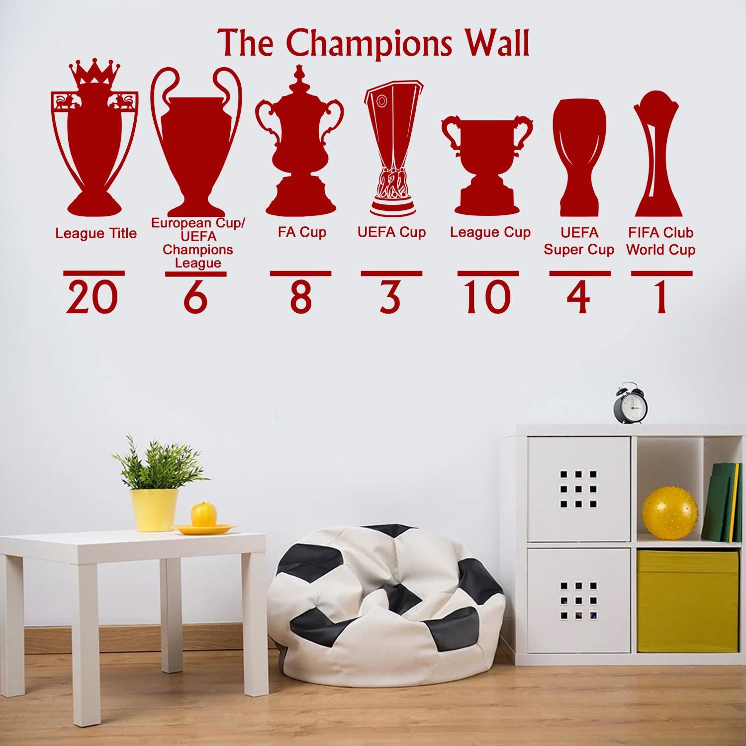 Liverpool Champions Trophy Wall Decal: Football Wall Art LFC70 - Etsy