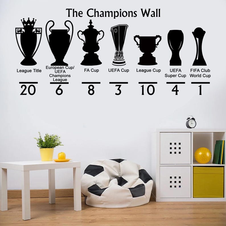 Liverpool Champions Trophy Wall Decal: Football Wall Art - Etsy