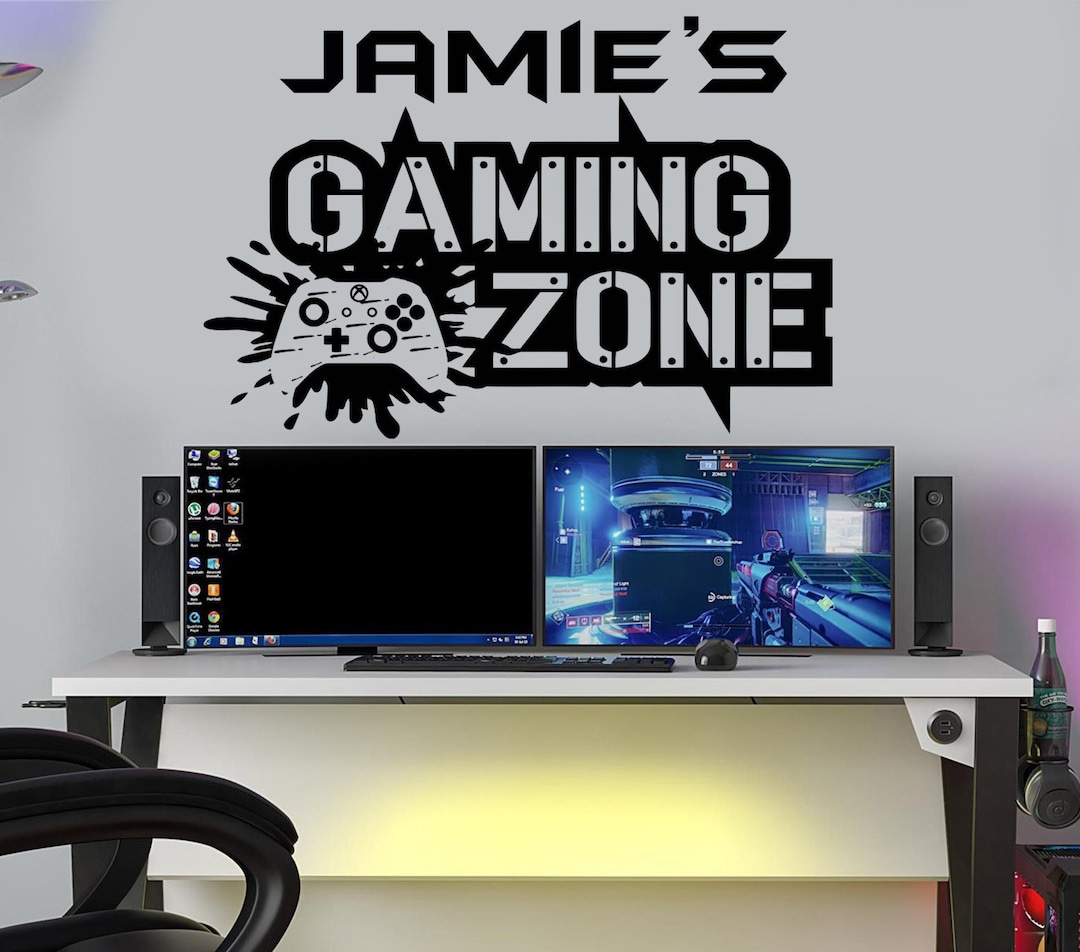 Personalized Gaming Zone Xb Wall Sticker - Customizable Gamer Decal ...