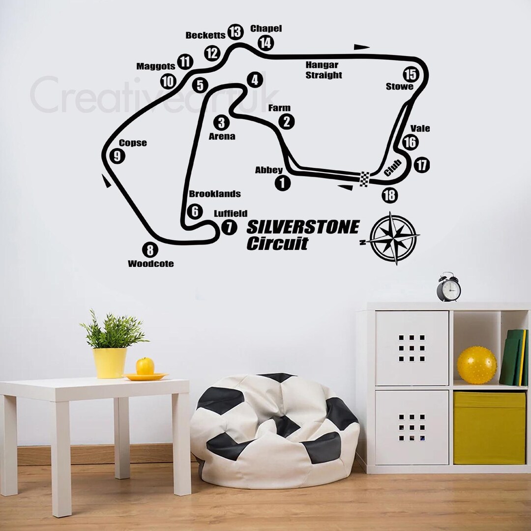 F1 Racing Circuit Wall Sticker - Silverstone, Monaco or Monza Track ...