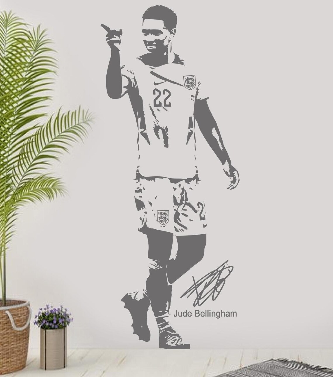 Jude Bellingham England Football Wall Decal: Sports Bedroom Decor - Etsy