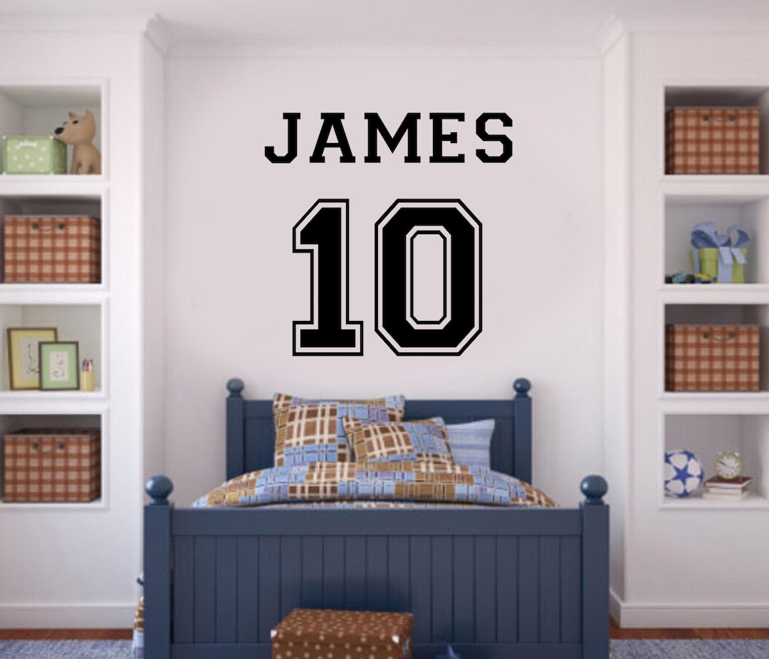 Personalised Football Shirt Name Number Wall Sticker Personalized ...
