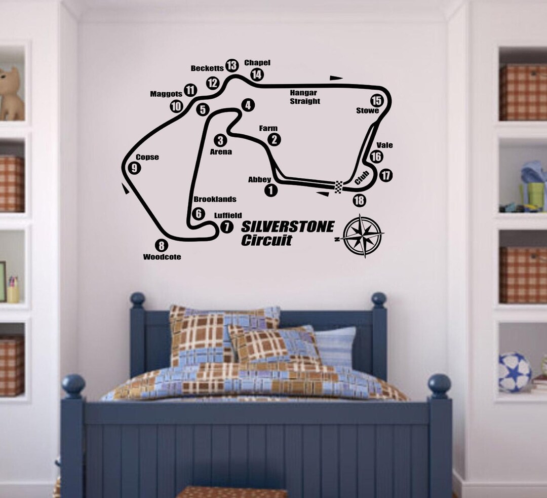 Silverstone Formula 1 Racing Track Wall Sticker - F1 Circuit Vinyl ...