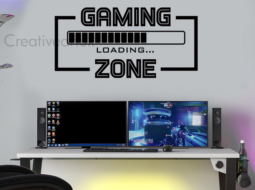 Gaming Zone Wall Stickers Gamers Loading Wall Stickers, Gamer Wall ...