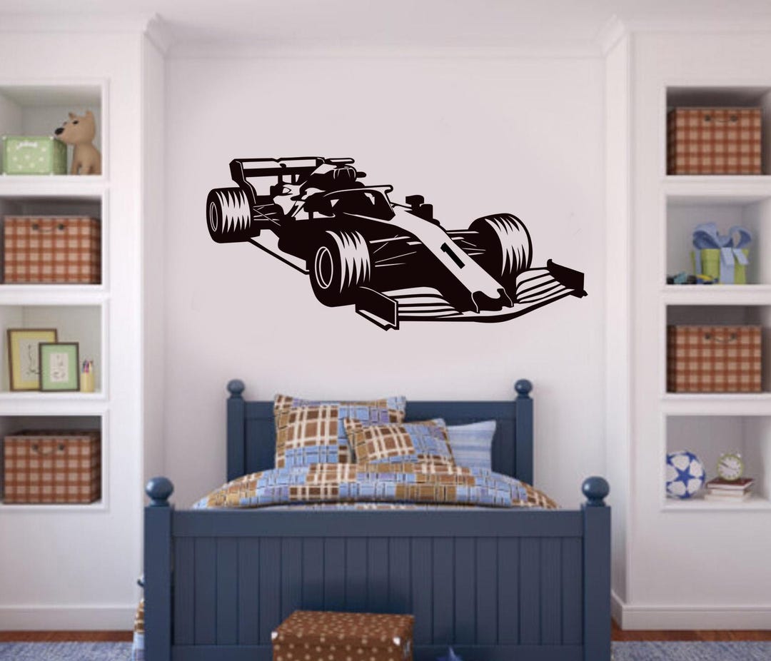 F1 Racing Car Wall Decal: Formula 1 Vinyl Art, Motorsport Garage Decor ...
