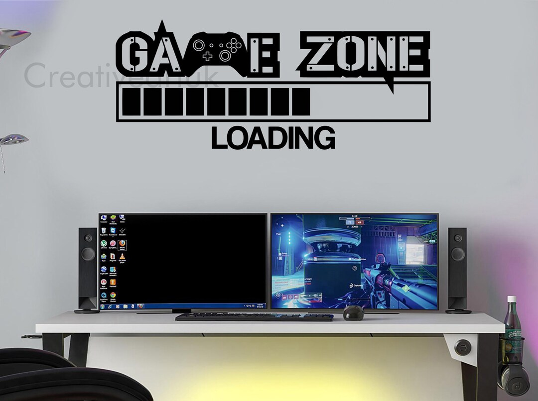 Gaming Zone Wall Stickers Gamers Loading Wall Stickers, Gamer Wall ...