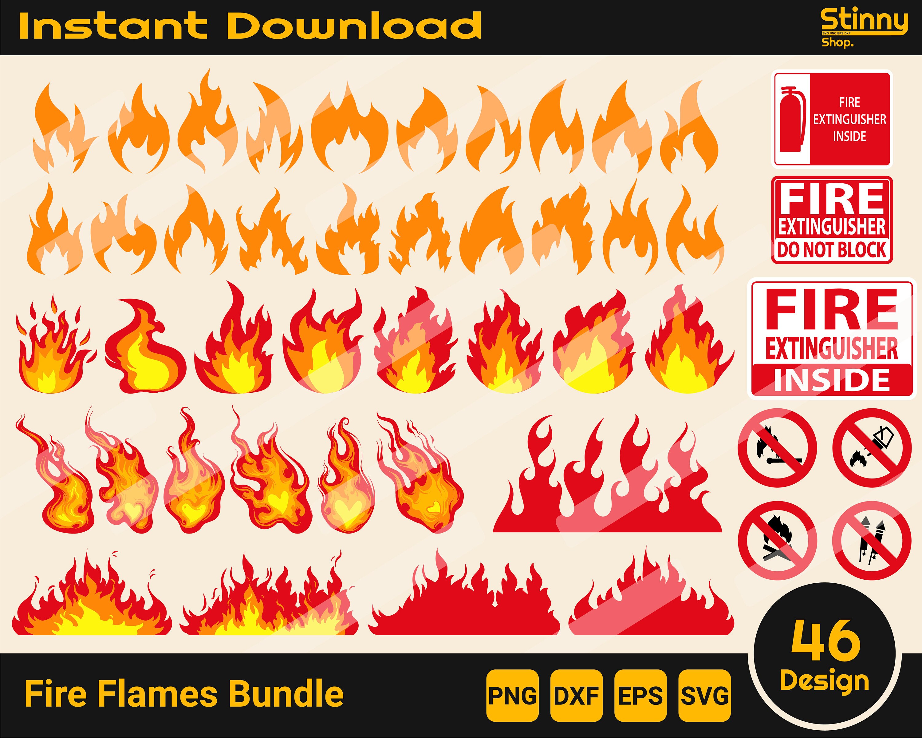 Fire Flames Clipart Bundle, Fire Bundle Svg, Flames Bundle Svg, Fire ...