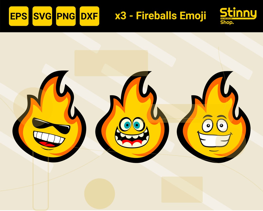 Fireballs Emoji Flame Emoji Flames Vector Fire Smiley - Etsy