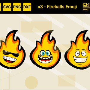 Fireballs Emoji Flame Emoji Flames Vector Fire Smiley - Etsy