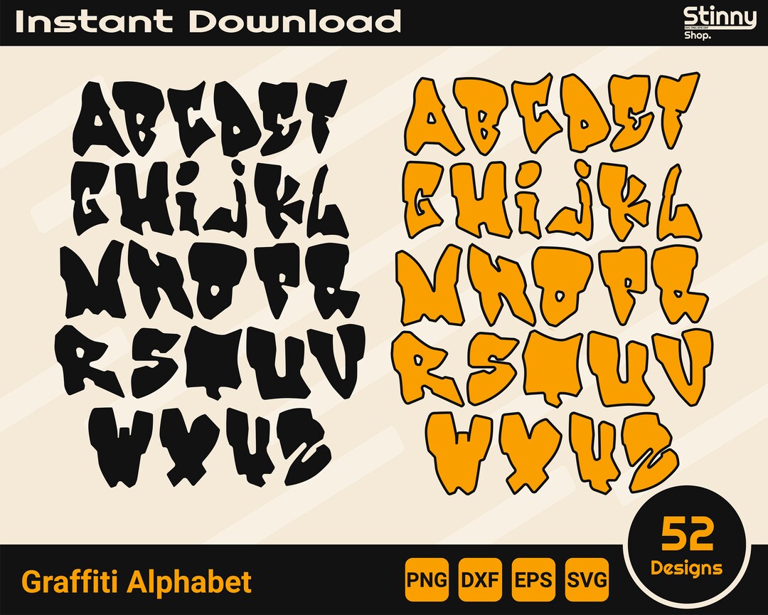 Graffiti Alphabet Svg, Graffiti Font, Letters Svg, Retro Font ...