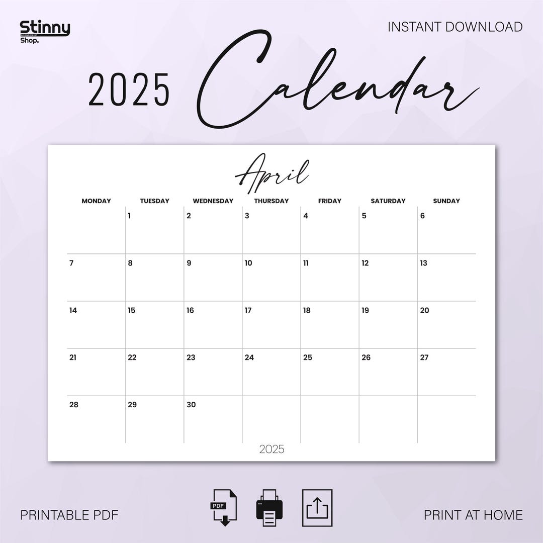 2025 Calendar 2025 Monthly Planner Landscape 2025 Minimal Planner ...