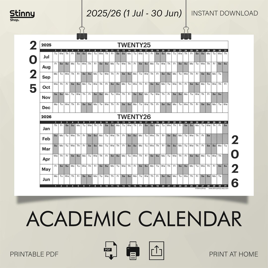 2025 2026 Academic Calendar, Large Calendar Wall Planner,2025 2026 ...